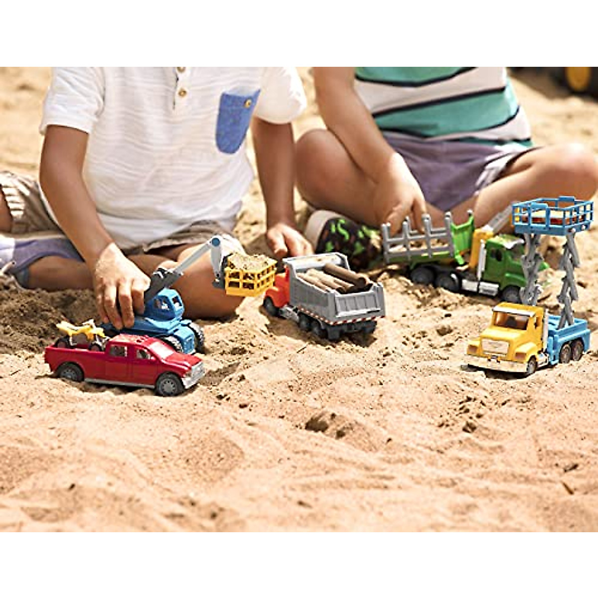 Driven by Battat — Red Pickup Truck & ATV – 1:24 Scale – Small Toy Truck with Lights, Sounds & More for Boys & Girls Age 3+