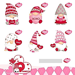 6 Pieces Valentine's Day Yard Signs Valentine Gnomes Lawn Decorations Gnomes Outdoor Love Signs Stakes for Garden Yard Wedding Anniversary Decor