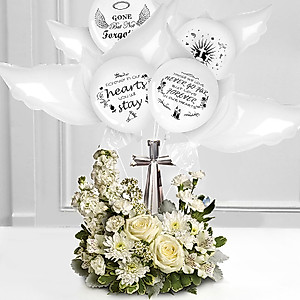 4PCS White Dove Balloons and 35PCS Memorial Balloons to Release in Sky Biodegradable Balloons for Release Happy Heavenly Birthday Balloon for Condolence, Funeral, Anniversary, Remembrance Services