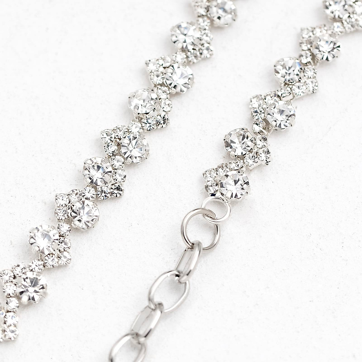 YooAi Rhinestone Belt Womens Formal Dress Belt Diamond Bling Wedding Bridal Belt Sliver