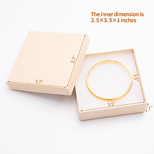 Magicool 20 Pack 3.5x3.5x1 Inch Cardboard Jewelry Boxes,Used for Necklaces,Bracelets,Earrings,Jewelry,Small Gift Packaging,Jewelry Gift Boxes with Lids and Filled with Cotton(Brown)