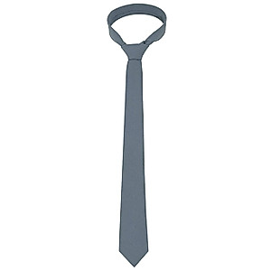 Kebocis Mens Solid Color Cotton Necktie Regular Tie for Men, Dusty Blue