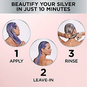 L'Oreal Paris Le Color Gloss One Step Toning Gloss, In-Shower Hair Toner with Deep Conditioning Treatment Formula for Gray Hair, Silver Slate, 1 Kit