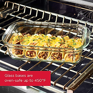 Rubbermaid Brilliance Glass Storage Set of 4 Food Containers, Medium, Clear & Brilliance Glass Storage 4.7-Cup Food Containers with Lids, 3-Pack (6 Pieces Total), Clear