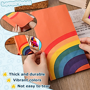 LovesTown 36PCS Rainbow Party Favor Paper Bags, 8 Color Rainbow Goody Bag Small Treat Gift Bags for Candy Food Kids Birthday Baby Showers Weddings Party Supplies