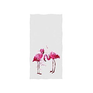 Gbrand Pink Flamingo Face Towel Microfiber Print Soft Guest Home Decoration Flamingo Hand Towels Multipurpose for Bathroom, Hotel, Gym, Swimming and Spa (13.7 X 29.5 inch)