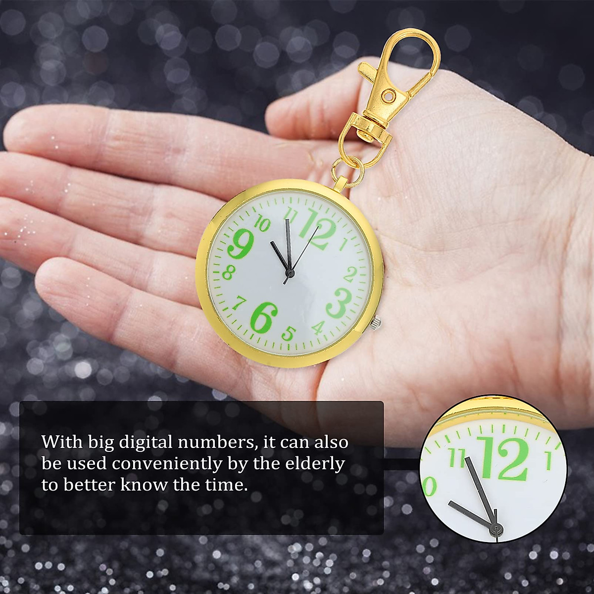 2pcs Pocket Watch Casual Watch Nurses Digital Watch Elderly Alloy Watch Nurses Watch Digital Watches for Watch Kid Watch Exam Form Large Dial Child Ordinary Glass Mirror