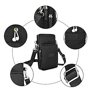 Valleycomfy Small Crossbody Bags Purses for Women, Crossbody Handbags Cell Phone Wallet Travel Purse, Shoulder Bag Black