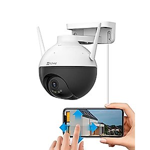 EZVIZ Security Camera Outdoor, 4MP WiFi Camera Pan/Tilt, 360° Visual Coverage, IP65 Waterproof, Color Night Vision, AI-Powered Person Detection, Two-Way Talk, Support MicroSD Card up to 256GB | C8W