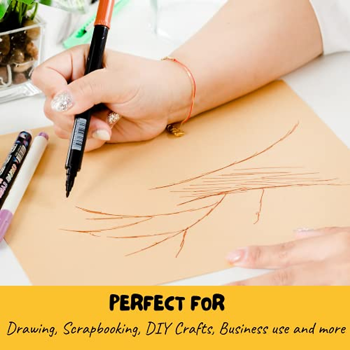 Mr. Pen- Kraft Paper Sheets, 50 Pack, 8.5 x 11", Kraft Paper, Brown Craft Paper, Craft Paper Sheets, Brown Printer Paper, Kraft Stationary Paper