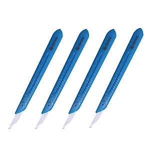 4-Pack Betor MR Safe Ceramic Scalpel #17 Chisel Blade with Safety Cap Non-Ferrous