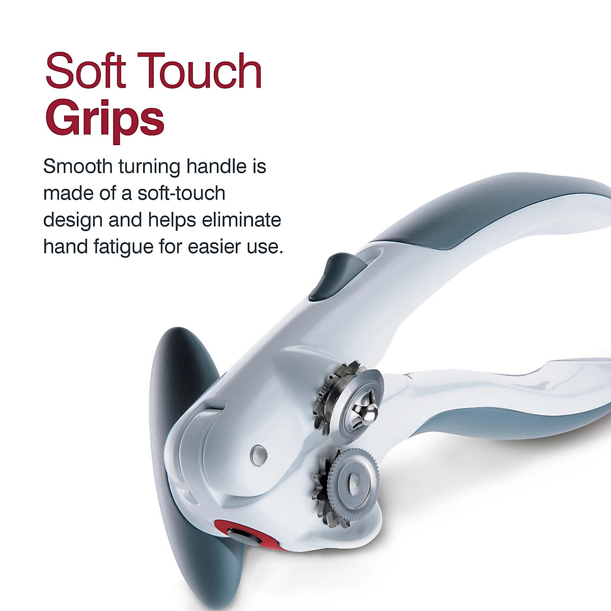 Zyliss Lock N' Lift Can Opener - Manual Can Opener with Locking Mechanism - Safe Magnetic Can Opener - Easy-to-Turn Can Opener - White/Gray