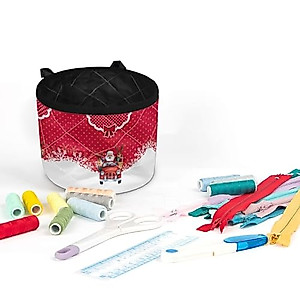 Suhoaziia Red Santa Claus Truck Sewing Machine Mats for Sewing Machine Table Dust Cover Non-Slip Mats Removable and Washable Sewing Machine Accessories Christmas Home Decor