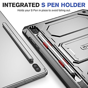 Fintie Shockproof Case for Samsung Galaxy Tab S6 10.5" 2019 (Model SM-T860/T865/T867), Tuatara Rugged Unibody Hybrid Full Protective Bumper Kickstand Cover with Built-in Screen Protector, Black