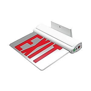 AH Lighting Edge Lit LED Emergency Exit Sign Red with 3.6V Nickel Cadmium Rechargeable Battery Backup, 3W Max Power Consumption, UL-94V-0 Flame Rating, Fire Resistant Thermoplastic ABS Housing