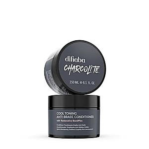 edgy DIFIABA Charcolite Cool Toning Anti-Brass Shampoo & Conditioner DUO SET w/ Restorative BondPlex (w/ Sleekshop Teasing Comb) Charcoal Kit Bond Plex (8.5 oz + 8.5 oz)