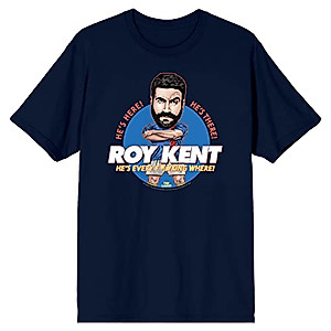 Ted Lasso Roy Kent He's Here! He's There! He's Every F*#King Where! Men's Navy Blue Short Sleeve Crew Neck Tee-Large