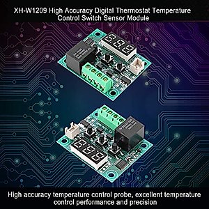 AITRIP 3PCS W1209 12V DC Digital Temperature Controller Board with 10A One-channel Relay and Waterproof Micro Digital Thermostat -50-110°C Electronic Temperature Temp Control Module Switch (With Case)