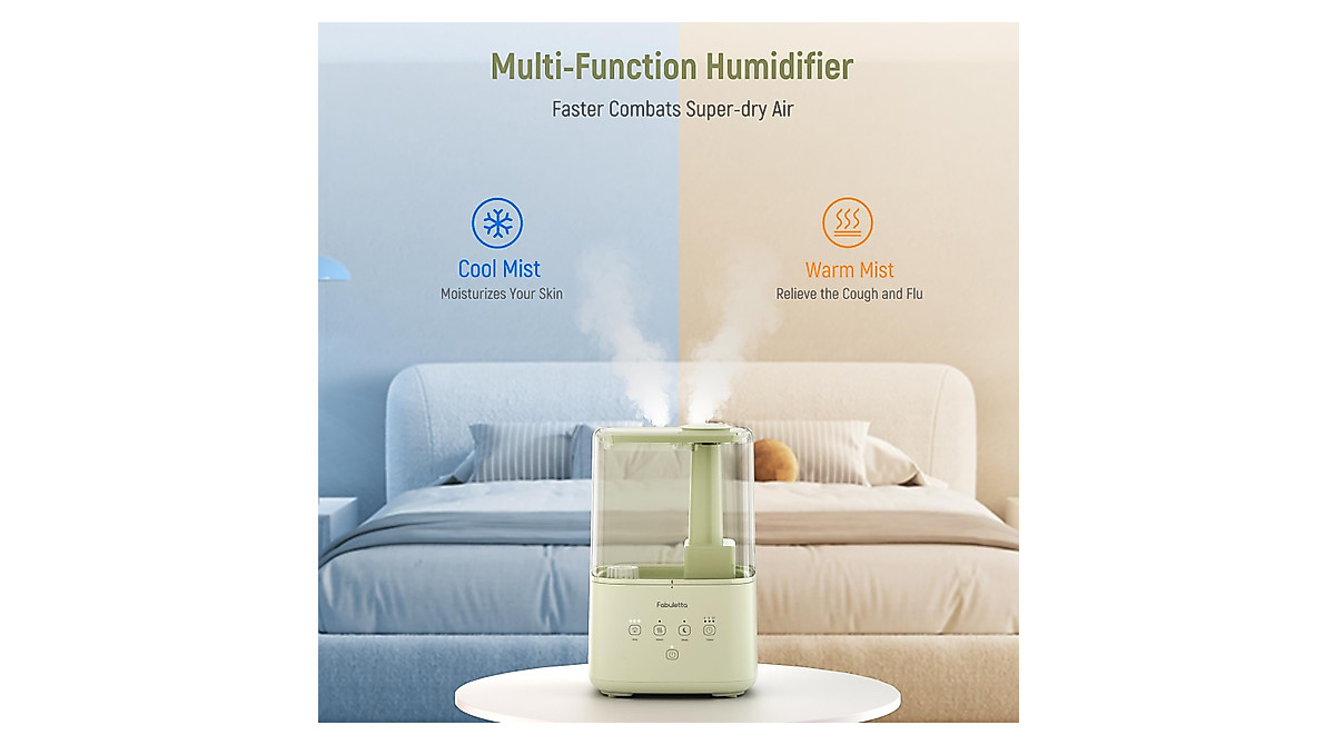 FABULETTA Humidifier: Warm & Cool Mist for Large Rooms