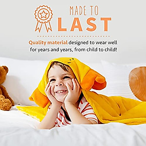 Canoogles Lion Wearable Hooded Blanket for Kids, Blanket Hoodie, Soft, Cozy Hooded Fleece Blanket, Machine Washable, 40" H x 50" W, One Size