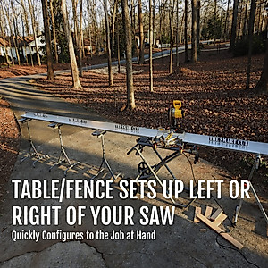 THE SMART CUT Aluminum Table Fence 9 ft with Universal Saw Attachment Mounts | For Any Portable Chop or Miter Saw Stand | Compact & Lightweight | Easy Setup Jobsite Table