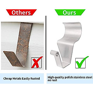 Amuille Vinyl Siding Hooks (10 Pack), Heavy Duty Stainless Steel Low Profile No Hole Hanger