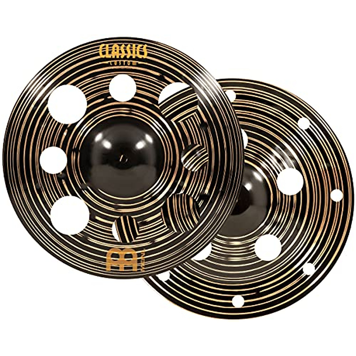 Meinl Cymbals Classics Custom Dark 16" Trash Stack Cymbal for Drum Set, Pair — Made in Germany — B12 Bronze, 2-Year Warranty (CC-16DASTK)