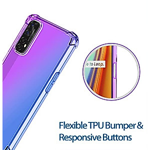 KOARWVC Case for Realme 7 4G/Realme Narzo 20 Pro Case, Crystal Clear Case Gradient Slim Anti Scratch TPU Shockproof Protective Phone Cases Cover for Realme 7 4G (Purple/Blue)