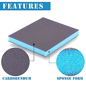 8Pcs 220 Grit Sanding Sponge, Jamiikury Sanding Blocks Washable and Reusable, Wet Dry Sandpaper Sponge for Wood Metal FurniturePaint and Drywall