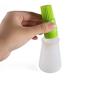 HLLMX 2 PCS Silicone Oil bottle brush Portable Oil Bottle Barbecue Brush Silicone Cooking Grill Barbecue Baking Pastry Oil,Honey,Sauce Bottle Brush Silicone Kitchen bbq Cooking Tool