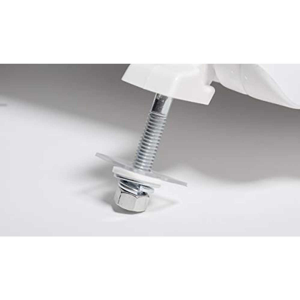 Centoco 820STS-001 Elongated Plastic Toilet Seat, Open Front with Cover, Stainless Steel Hinge, Heavy Duty Commercial Use, White