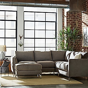 Amazon Brand - Rivet Mid Century Modern Diamond Cut Concrete Bedside Table Desk Lamp With Light Bulb, 20 Inches, Polished Nickel