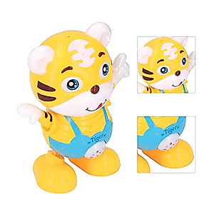 VGEBY Dancing Robot Toy, Dancing Robot Toy Cute Cartoon Tiger Electric Light Music Eco Friendly Safe Durable Kids Robot for Kids