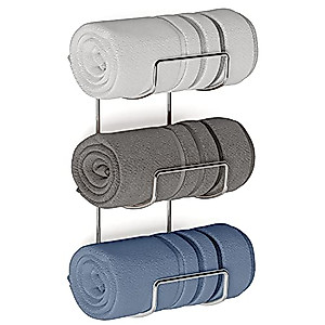 Wallniture Boto Bathroom Towel Rack Wall Mounted Bathroom Organizer, Bath Towel & Hand Towel Holder, 3 Sectional Bathroom Storage Rack Chrome Straight Shape