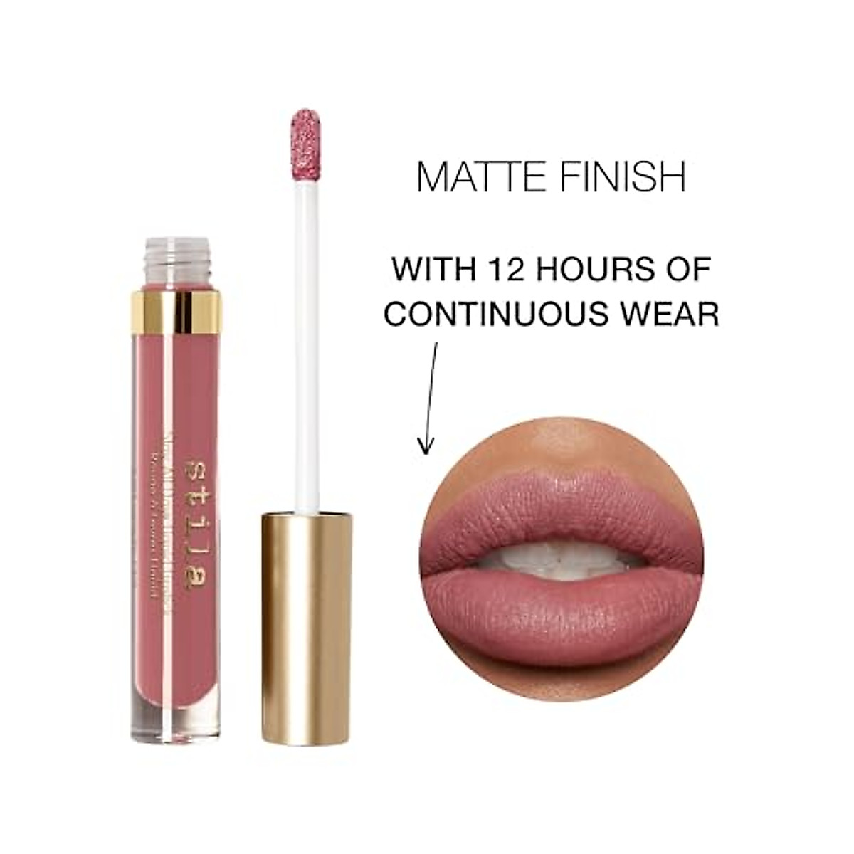 stila Stay All Day Liquid Lipstick, Matte Long-Lasting Color Wear, No Transfer or Bleed Hydrating & Lightweight with vitamin E & Avocado Oil for Soft Lips Portofino, .10 Fl. Oz.