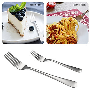 Reusable Utensils Set 12 Piece Portable Travel Flatware Sets, Mirror Polished Silverware Stainless Steel Cutlery Set for Kitchen Restaurant Hotel