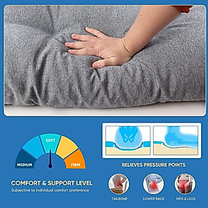 Millsilo Custom Indoor Bench Cushions, Non-Slip Tufted Outdoor Swing Seat Cushions, Personalized Size Bayed Window Seat Cushions, Piano Bench Cushions, Long Bench Seat Pad for Patio Garden Kitchen