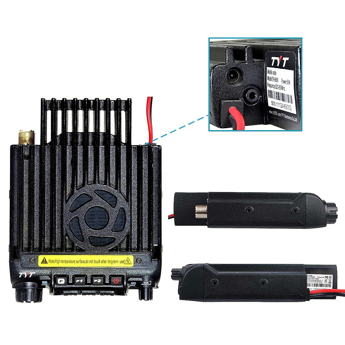 TYTTH-9000D Car Mobile Transceiver 60W VHF 2M 146MHz Ham Radio 2 Way Radio with USB Programming Cable, Black