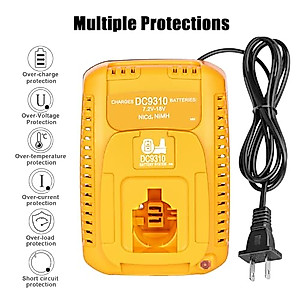KUNLUN DC9310 18-Volt XRP Fast Charger Replacement Compatible for De Walt 18V Battery Charger DW9116 for 7.2V-18V NiCD/NiMH Batteries DC9096 DC9098 DC9099(NOT for Li-ion Battery)
