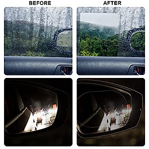 LELTLIMH Car Rearview Mirror Film Rainproof Waterproof Mirror Film Anti Fog HD Clear Nano Coating Car Film for Car Mirrors and Side Windows, Various Shapes Mirror Stickers (8P)