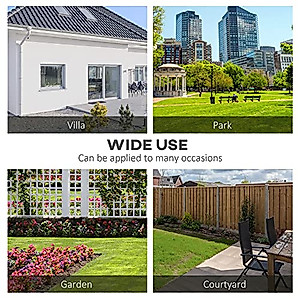 Outsunny Metal Park Bench for Front Porch, Loveseat Like 2 Person, Armrests, Steel Frame, European Antique Style Outdoor Furniture, Black