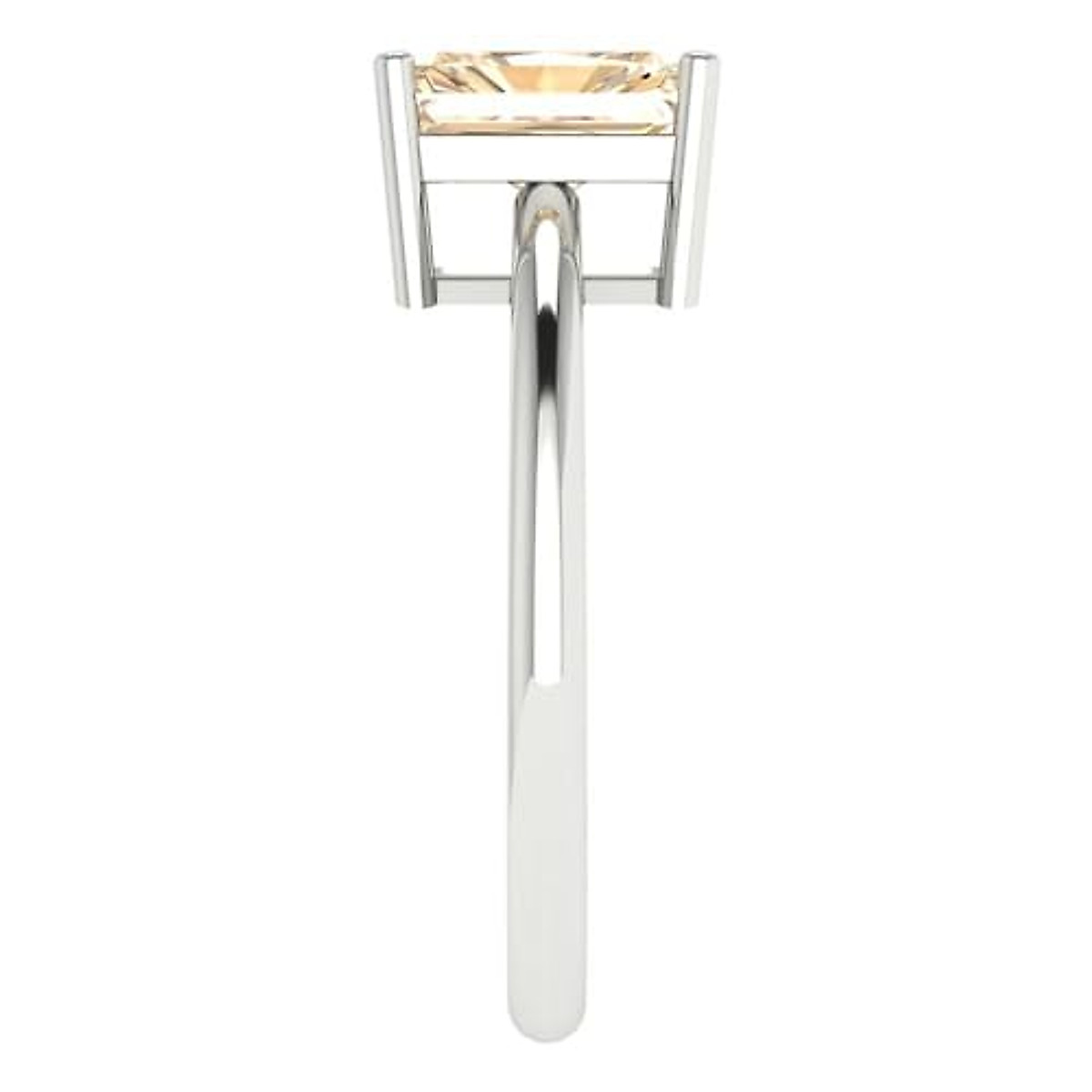 Clara Pucci 1.75ct Radiant Cut Solitaire Genuine Natural Morganite Wedding Bridal Designer Anniversary Engagement Ring 14k White Gold