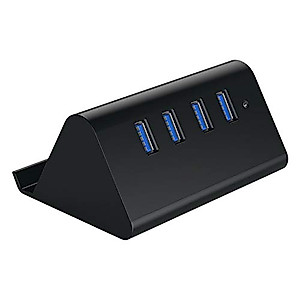 SJYDQ 5Gbps High Speed Mini 4 Port USB3.0 HUB Splitter for Desktop Laptop with Stand Holder for Phone Tablet PC