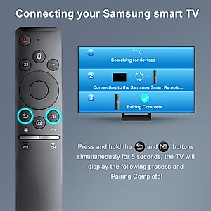 Voice Replacement for Samsung-Smart-TV-Remote, BN59-1266A for Samsung Remote with Voice Function, with One Extra IR Remote for Complementary