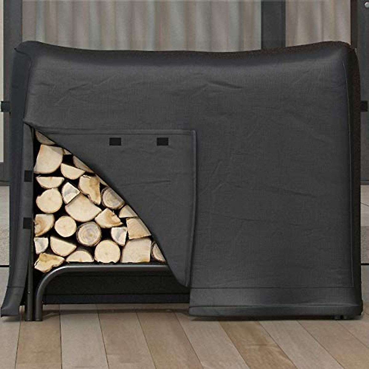 Regal Flame Dura Covers Heavy Duty 4 Foot Black Water Resistant Firewood Log Rack Cover, 26" D x 50" W x 44" H