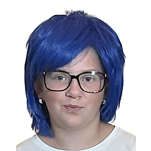 My Costume Wigs Sadness Riley Inside Out Color Blue Sad Emotion Halloween Dress Up Cosplay One Size Fits All