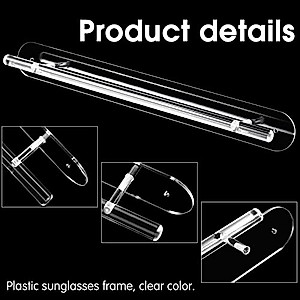 Flutesan 3 Pieces Sunglasses Storage Organizer Acrylic Wall Mounted Eyeglasses Holder Eyewear Display Rack Sunglasses Holder Display Stand Hanging Rack for Entryway Living Room Bedroom (Clear)