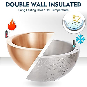 Dip Chiller Bowl - LARGE 30oz - Durable Stainless Steel - Ice COLD & Boiling HOT - Ice Chilled Serving Cooler Set For Beverages, Party, Bar, Salsa, Salad, Food (Stainless Steel 1-Pack, 75oz)