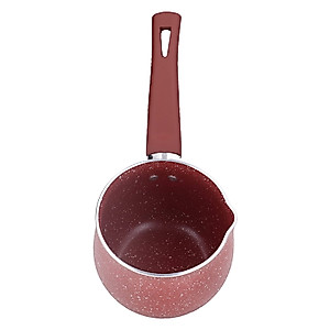 Aluminium Alloy Nonstick Milk Pan, Single Handle Anti-scalding Sauce Pan Sauce Pot, Mini Saucepan Coffee Pot Egg Boiling Pot for Home Kitchen (red)