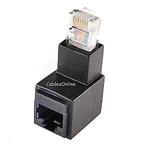 CablesOnline Cat5e/Cat6 RJ45 Ethernet Male/Female Right Angle Adapter. RJ45/ 8P8C Female to RJ45/ 8P8C Male, U-R45K